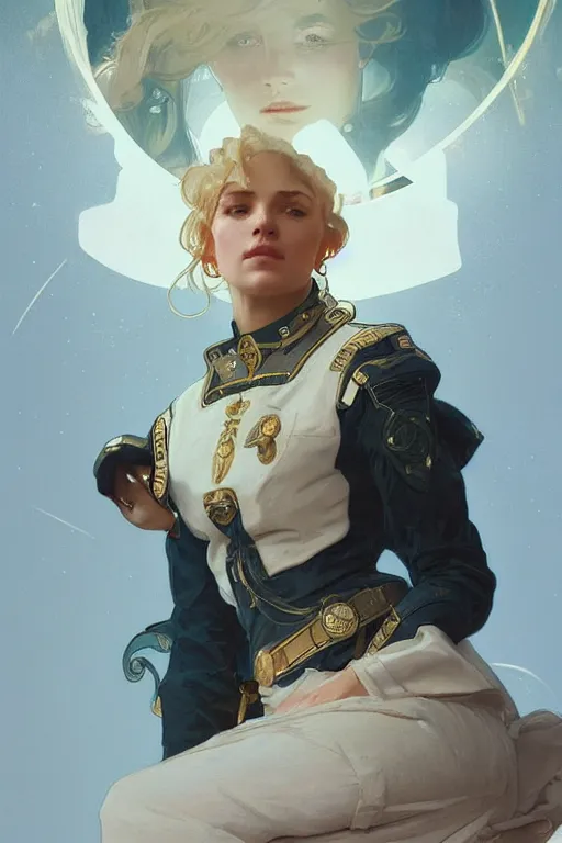 beautiful portrait of a female officer wearing a fancy | Stable Diffusion