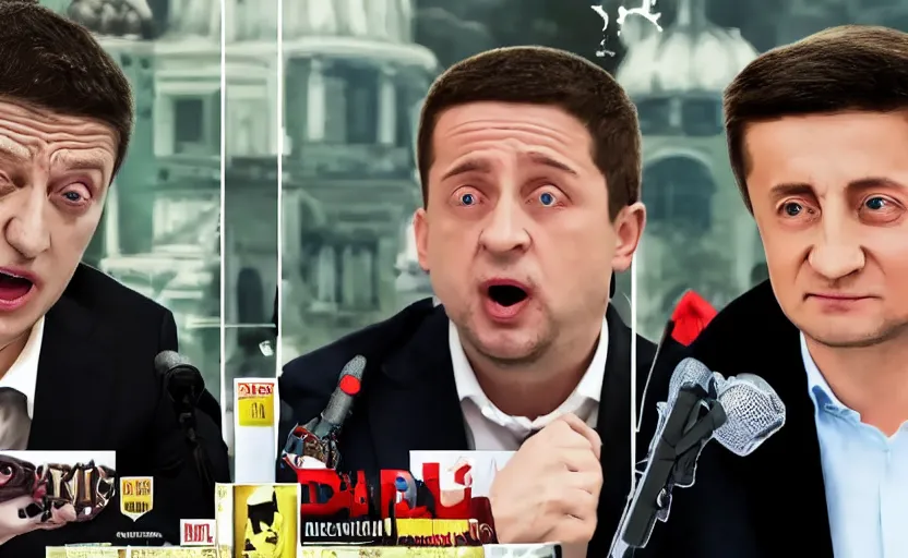 epic rap battle between Vladimir Putin and Volodymyr | Stable Diffusion ...