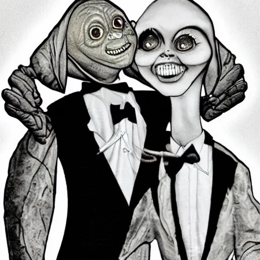 E.T. and The Alien Wedding photo | Stable Diffusion