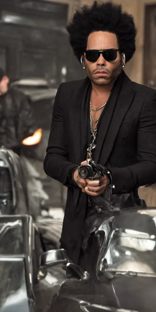 lenny kravitz as men in black agent, dynamic movie | Stable Diffusion ...