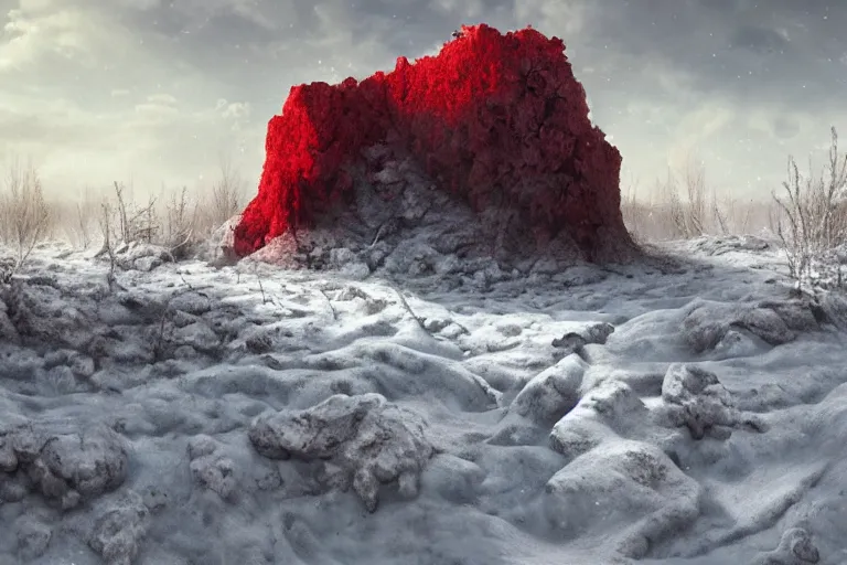 a large red crystal overgrowth sitting in the middle | Stable Diffusion ...