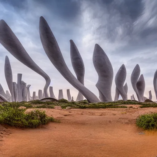 8 k photograph from a strange alien city, organic | Stable Diffusion ...