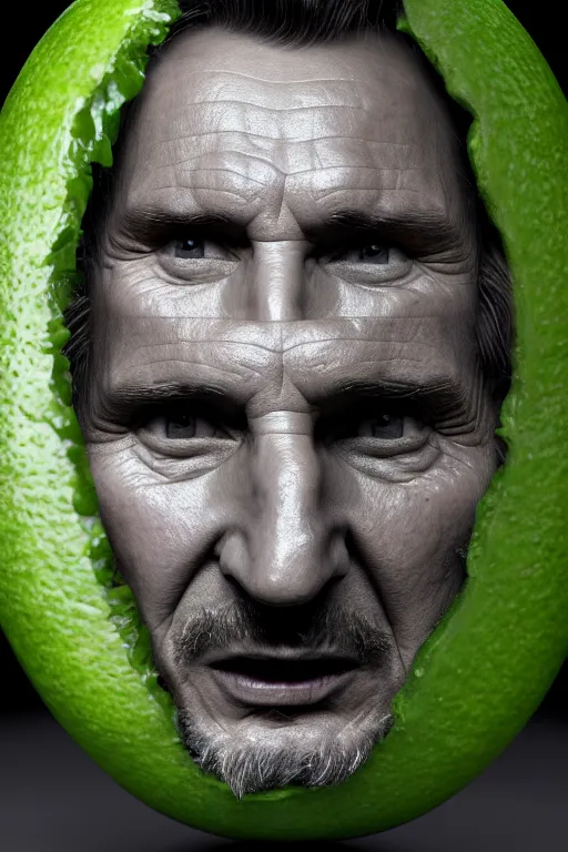 ! dream liam neeson face inside a giant lime fruit, ef | Stable ...