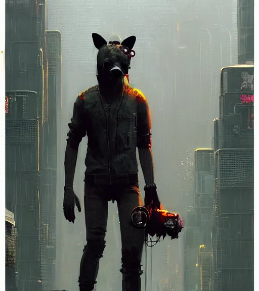 new york city portrait of sleek black tech furry | Stable Diffusion ...