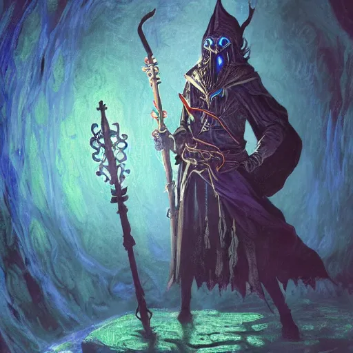 A powerful elven wizard protagonist with an enchanted | Stable ...