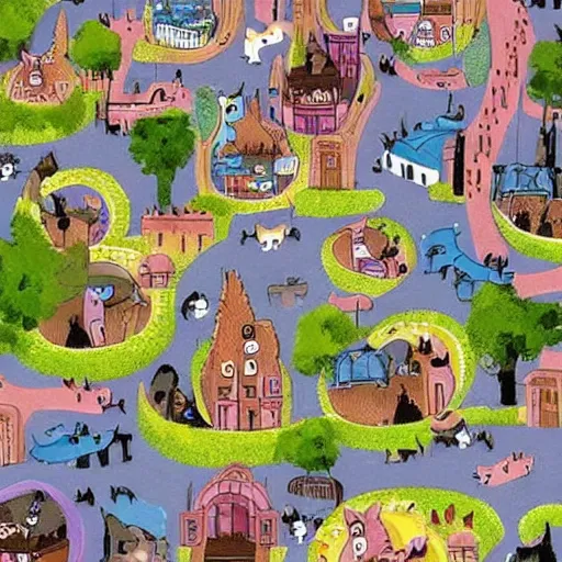 Extremely cute!!! city designed by cats, built by | Stable Diffusion ...
