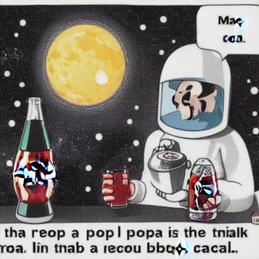 on the moon there is a bar where people drink coca cola | Stable ...