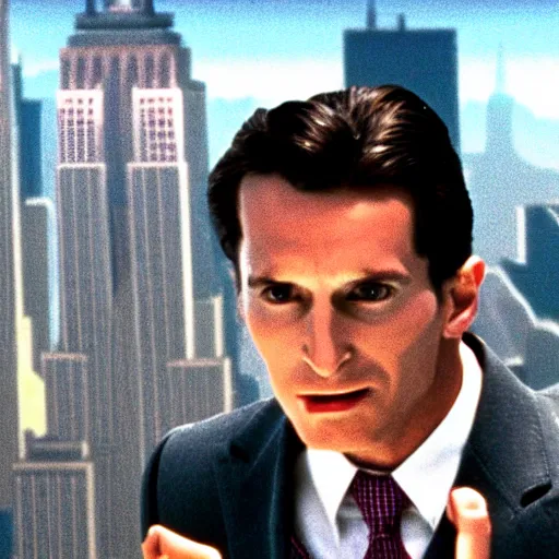 patrick bateman jumping of empire state building, in | Stable Diffusion ...