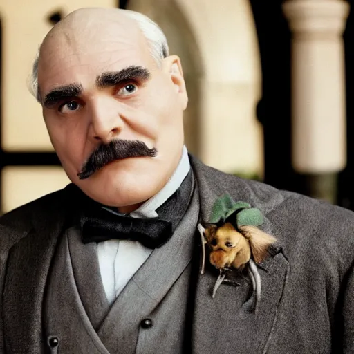 hercules poirot and his little grey cells | Stable Diffusion