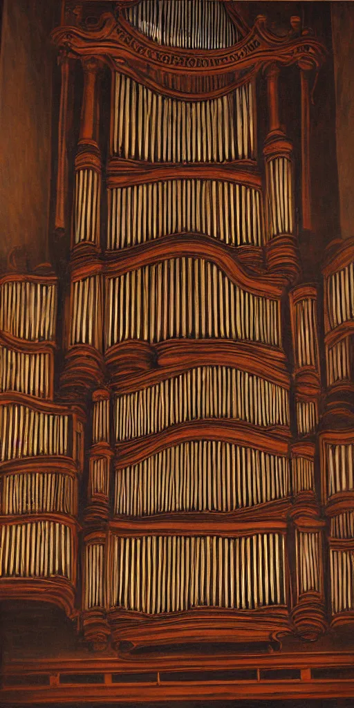 pipe organ in fog, detailed painting by Andrews, Esao | Stable ...