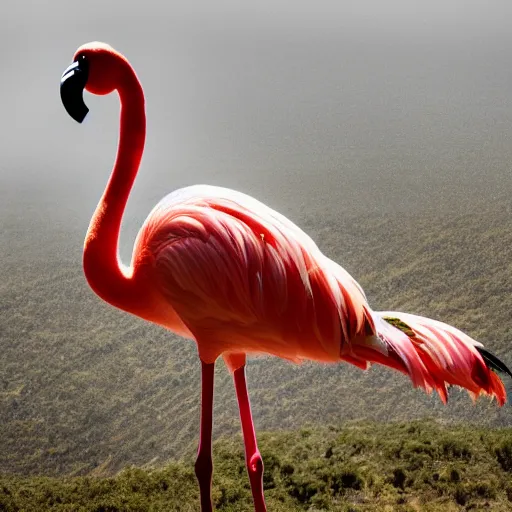 photo of a colossal gigantic flamingo the size of a | Stable Diffusion