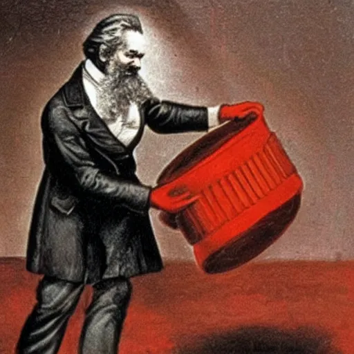 a buff karl marx lifting a red weight | Stable Diffusion | OpenArt