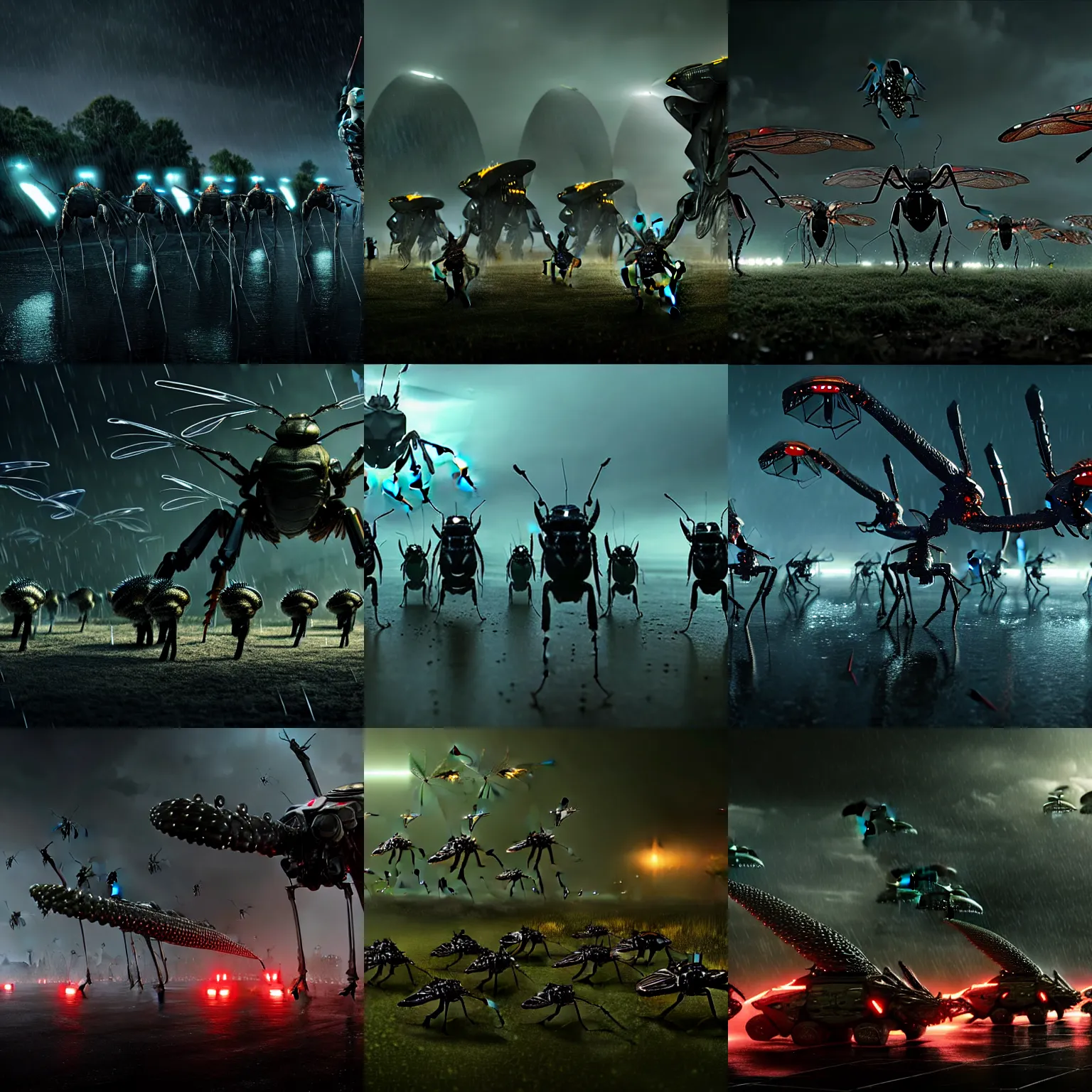 army of monstrous insect fighting futuristic army on | Stable Diffusion ...