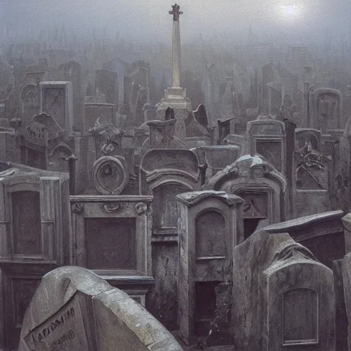 a photorealist oil painting of a necropolis pere - | Stable Diffusion ...