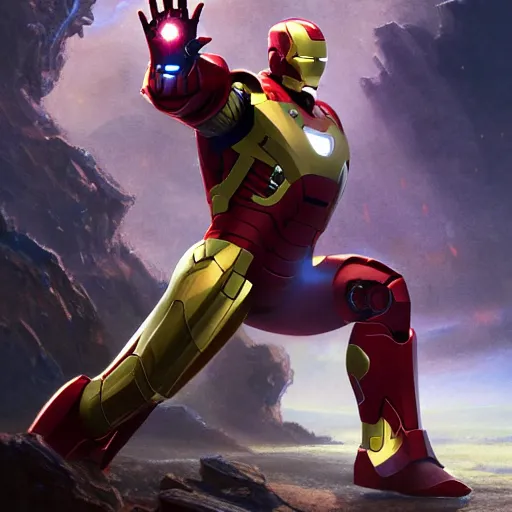 iron man going super saiyan, beautiful landscape, | Stable Diffusion ...