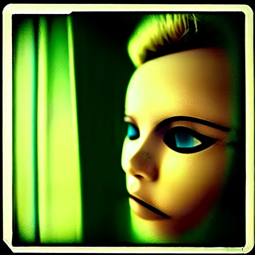worried, beautiful android peeking at you though the | Stable Diffusion ...