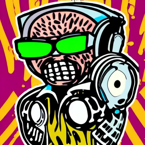 svg sticker of a Pop-Wonder Freddy-Krueger at a rave, | Stable ...