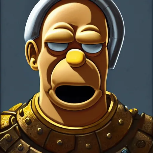 portrait of homer simpson wearing armor, dark fantasy, | Stable ...