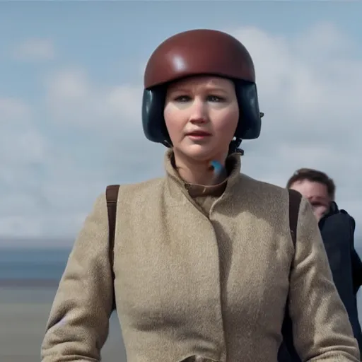 Jennifer Lawrence as Amelia Earhart in 'Earhart' | Stable Diffusion