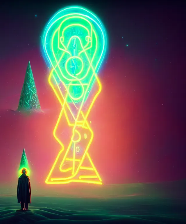 Portrait of a young solo mage wizarding glowing neon | Stable Diffusion ...