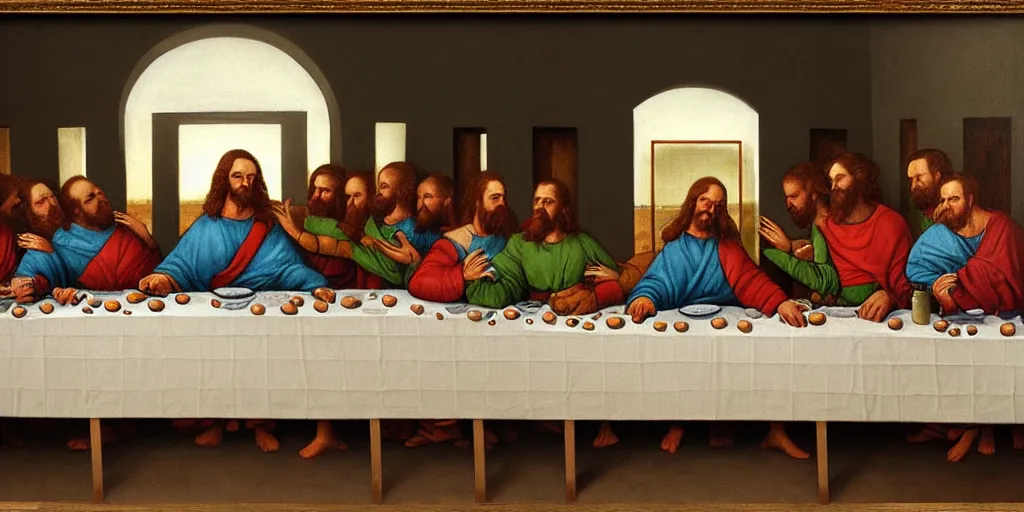 the last supper by olof krans oil on board | Stable Diffusion | OpenArt