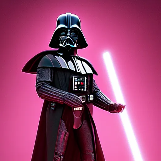darth vader in pink metallic armour, photoreal, still | Stable ...