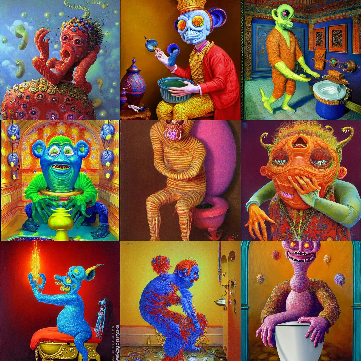 nizovtsev victor painting of a strange toilet monster | Stable Diffusion | OpenArt