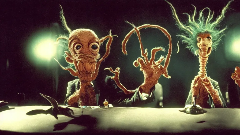 the strange creature at the magic show, film still | Stable Diffusion ...