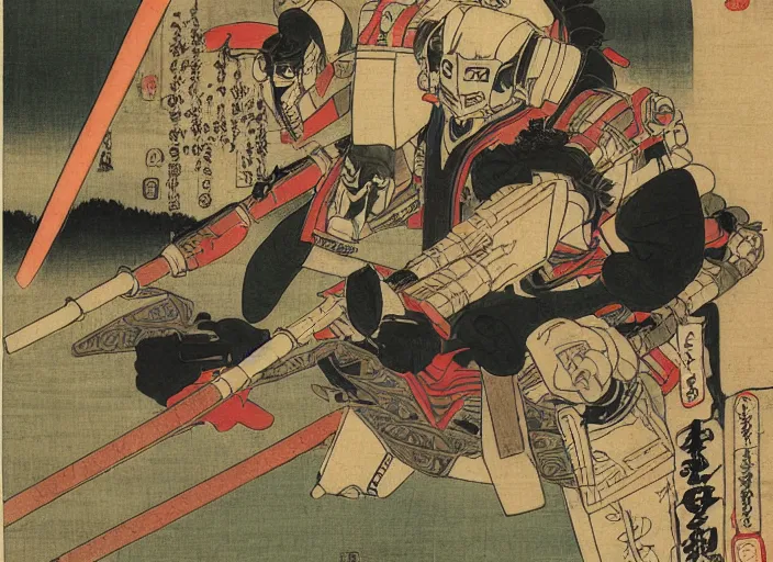 samurai mech in the style of Utagawa Kuniyoshi, | Stable Diffusion ...