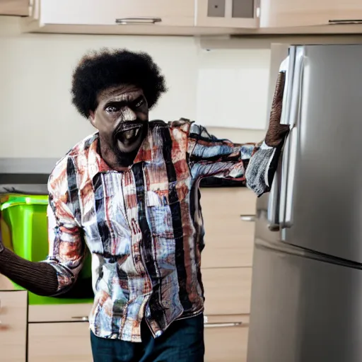 photo of a man dancing in the kitchen, full of trash, | Stable ...