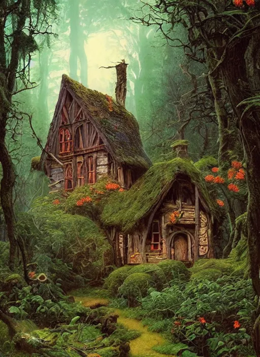hyper realistic witch cottage rococo in the woods | Stable Diffusion ...
