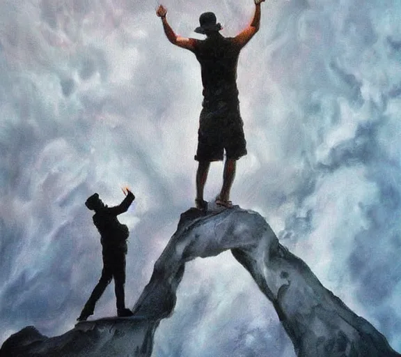 man vs self, epic dreamlike painting | Stable Diffusion | OpenArt