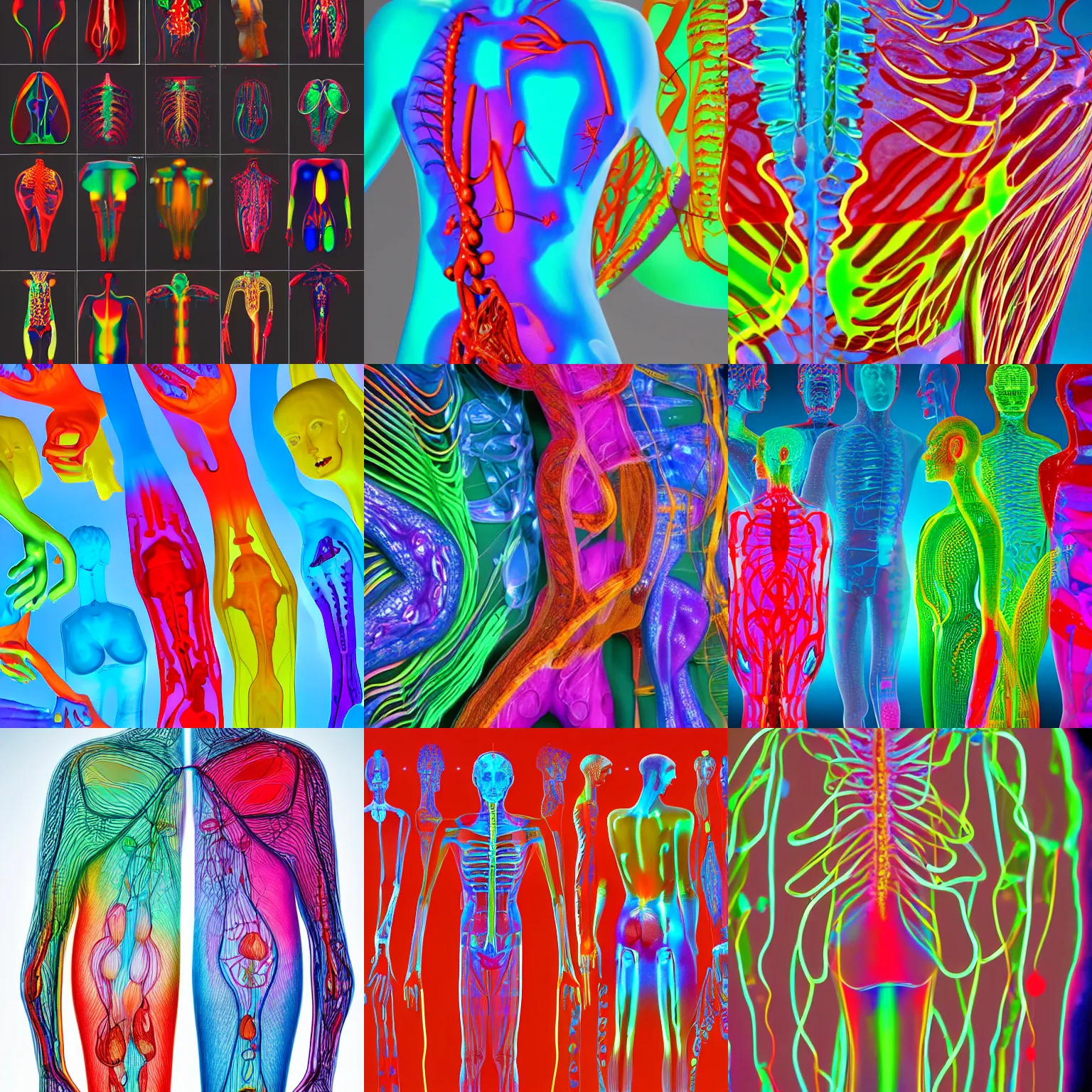 lightfull and very colorful transparent body organs by | Stable ...