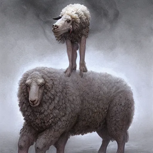 vladimir putin, anthropomorphic sheep chimera putin, | Stable Diffusion