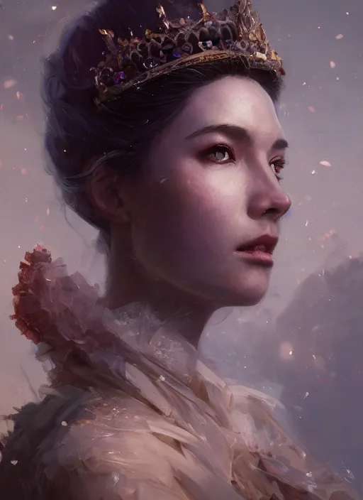 A fancy portrait of a beautiful queen covered ribbon | Stable Diffusion ...