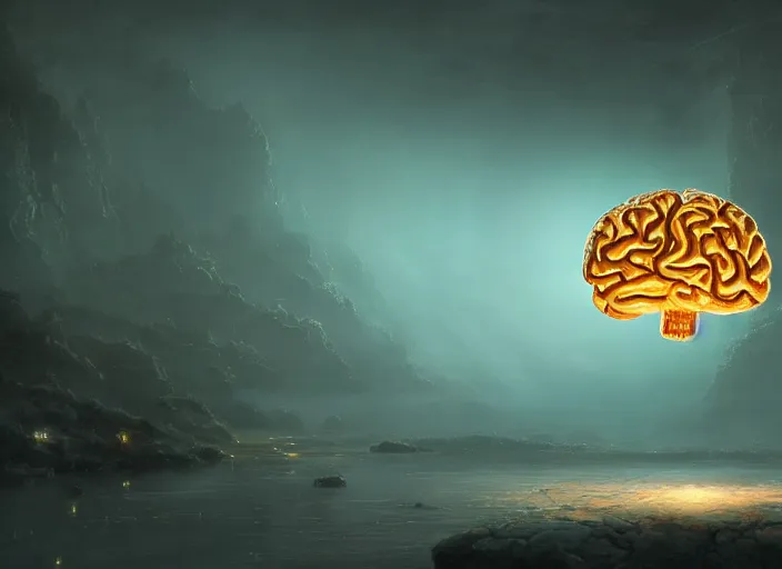 a beautiful painting of a translucent brain made of | Stable Diffusion ...