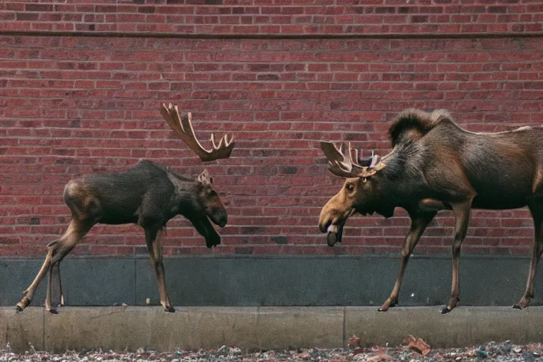 moose break through a brick wall, action shot, 4 k 3 5 | Stable ...