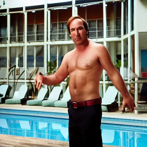 Saul Goodman posing by the pool, photograph | Stable Diffusion | OpenArt