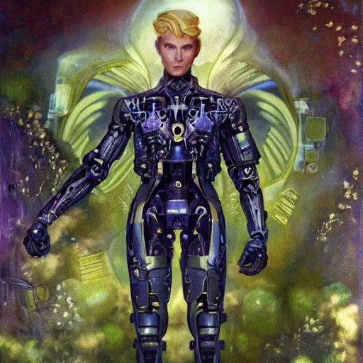 a full body portrait a beautiful cyborg fairy donal | Stable Diffusion