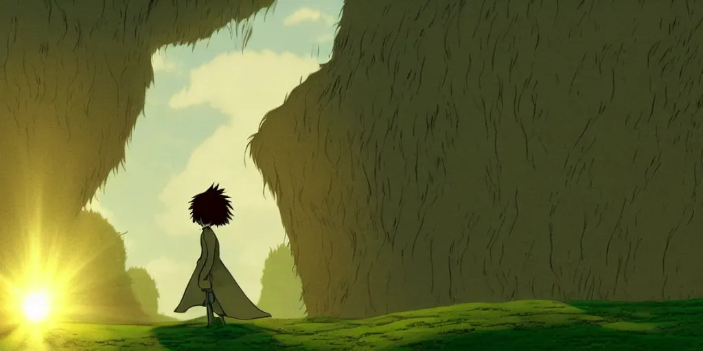A Cell Shaded Cartoon Movie Still From Howl s Moving Stable