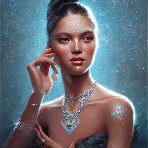 a beautiful portrait of a diamond goddess with | Stable Diffusion | OpenArt