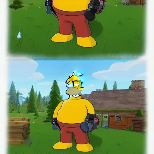 homer simpson as a fortnite skin | Stable Diffusion