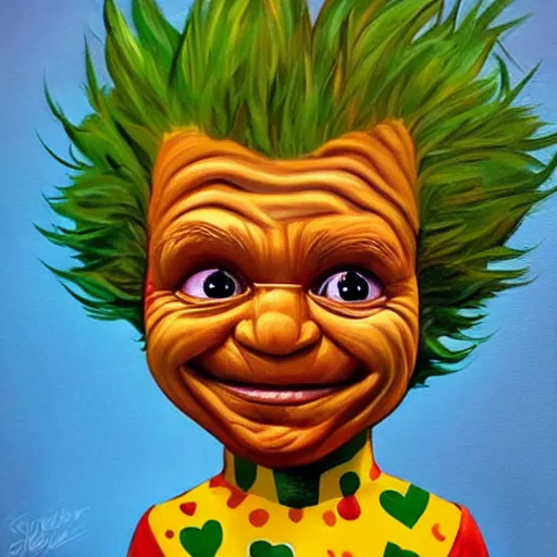 very very cute portrait of baby Groot with the face of | Stable ...