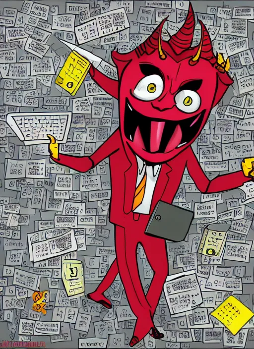 a grinning devil dressed as an accountant, hellish, | Stable Diffusion ...