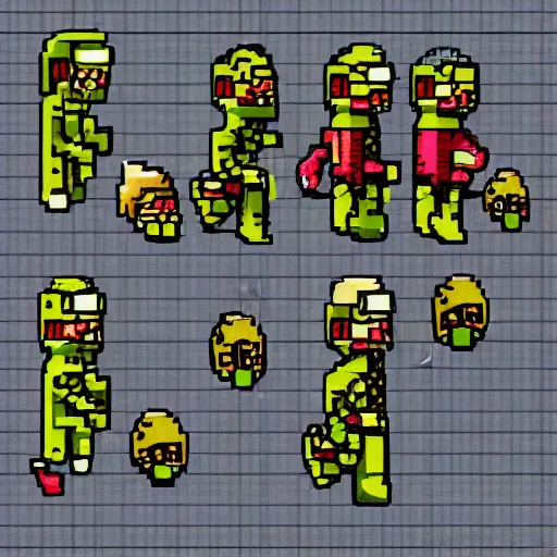 isometric sprite of a zombie, pixel art, Cataclysm DDA | Stable ...