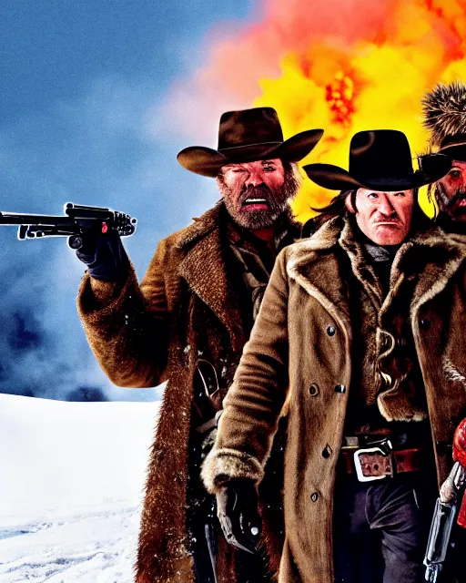 epic action gunfight scene from The Hateful Eight by | Stable Diffusion ...