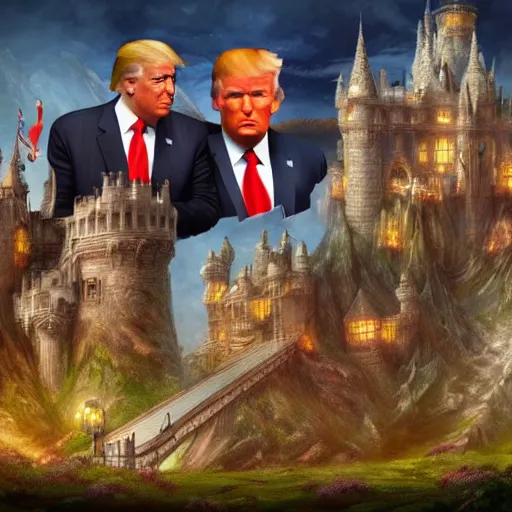 Donald trump, perfect faces, fantasy art landscape, | Stable Diffusion ...