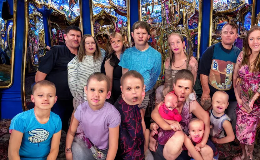 Family photo in the funhouse of mirrors | Stable Diffusion | OpenArt