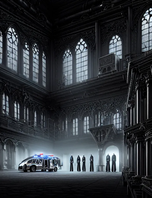 immense gothic crematorium with ambulance, dead | Stable Diffusion | OpenArt