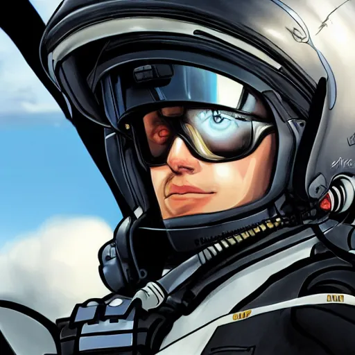 comic art, human pilot in a flightsuit, black hair, | Stable Diffusion ...